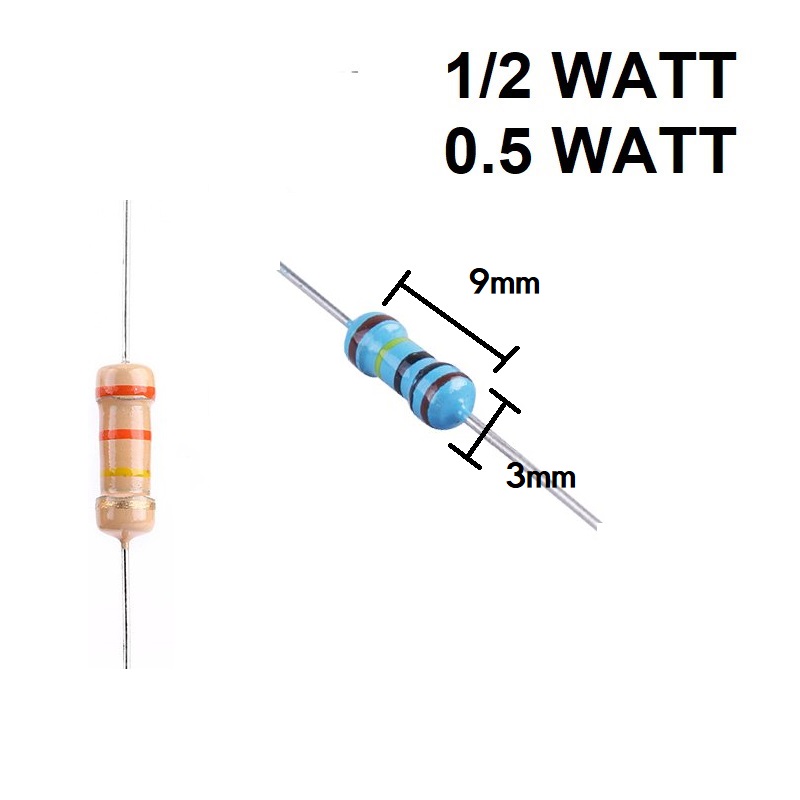 10x Pack Resistencia 1/2 Watt 0.5 Watts - ELECTROART 10x Pack Resistencia 1/2 Watt 0.5 Watts - ELECTROART