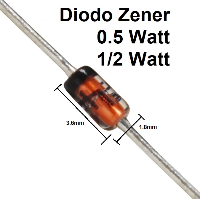 5x Pack Diodo Zener 1/2 Watt 0.5 Watt - ELECTROART