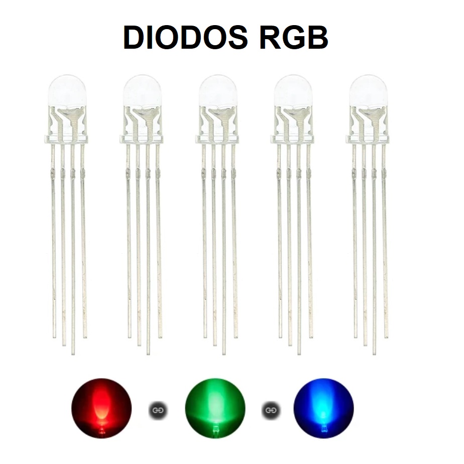 5x Pack Led RGB Transparente - ELECTROART