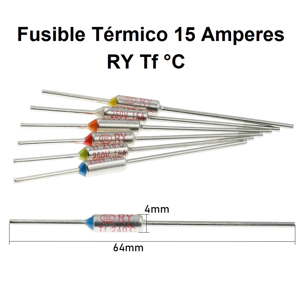 4x Pack Fusible Térmico 15A RY Tf °C (Alt Aupo) – ELECTROART