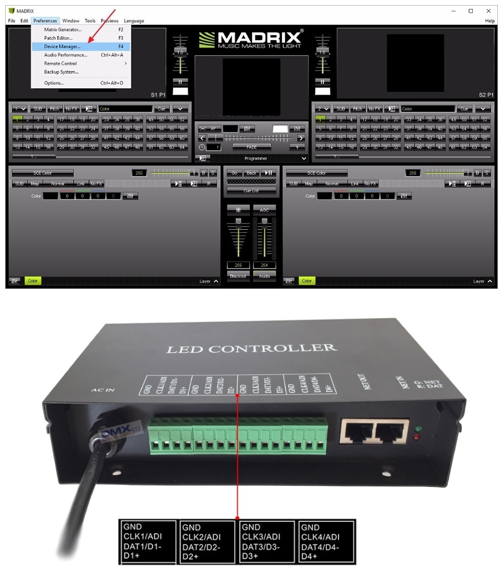 Controlador H802ra 4096 pixeles DMX Artnet Madrix Resolume - ELECTROART