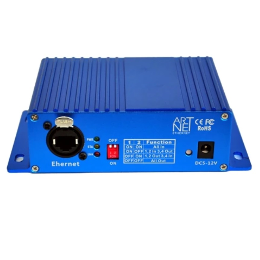 Controlador DMX Artnet bidireccional (4 Puertos) - ELECTROART