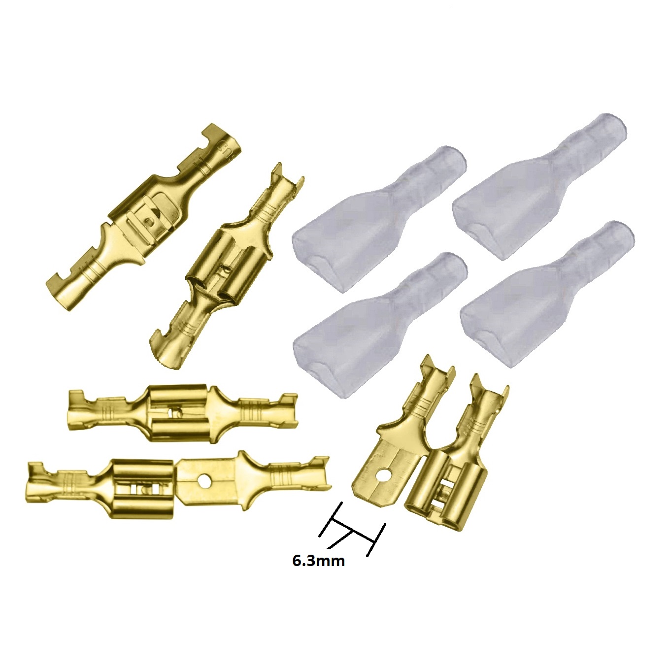 10x Pack Pares Terminal Eléctrico Plano 6.8mm (40 piezas) - ELECTROART