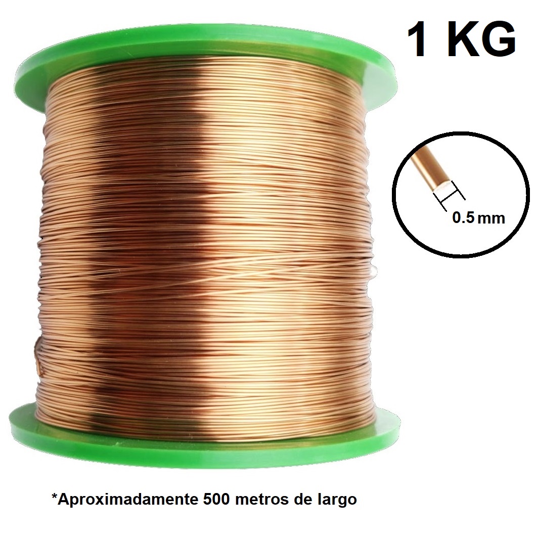 Alambre Cobre Esmaltado Bobina 1000 gr 500 metros 0.5mm - ELECTROART